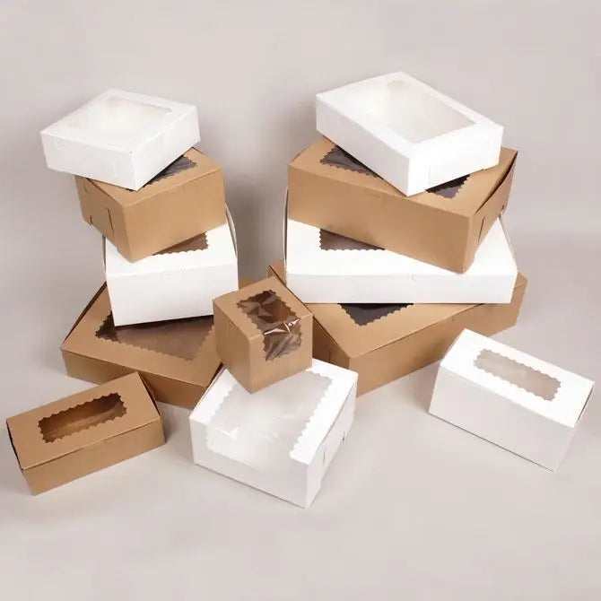 Macpaper.com - Bakery Boxes - Windowed - Kraft — Mac Paper Supply